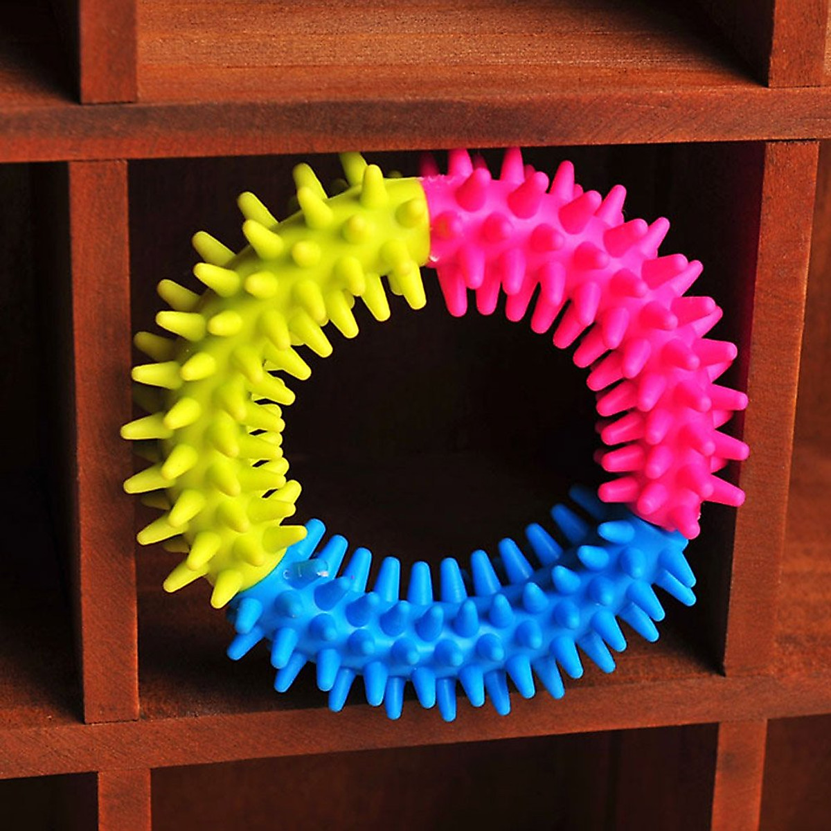 Shuohu Dog's Thorn Ring Chew Toy Rubber Spiny Multicolor Circle Non-Toxic Dental Healthy Training Toys