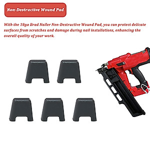 Follde 42-38-0142 Replacement Milwaukee M18 Brad Nailer Rubber Tip, 18ga Brad Nailer No-mar Pad, M18 No-Mar Tip Fits For Milwaukee 2740-20 M18 Fuel 18ga Brad Nailer, 5 Pcs