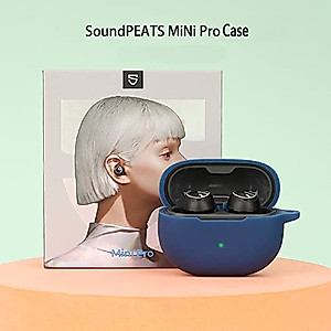 SKTDWEI Silicone Protective Case Compatible SoundPEATS Mini Pro Case Cover Anti-Lost Shockproof with Keychain Easy Carrying Replacement Case (Red)