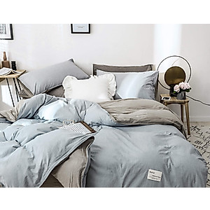 MOON'S SLEEPWARES / Herse Series / [ Sky Blue and Brown, California King Size ] [ 100% Cotton 200 Thread Count ] Duvet Cover Set (Duvet Cover with Two Pillow Cases) SJTDS240x275SB