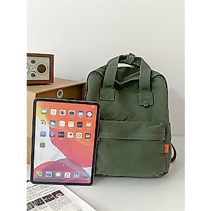 MaxxCloud Vintage Canvas Backpack Daypack Tote Satchel Hiking Knapsack Travel Backpack Handbag Purse Rucksack(583 Olive)
