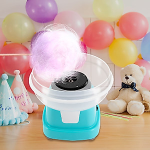 LOYALHEARTDY DIY Cotton Candy Machine, 110V 400W Countertop Candy Floss Maker with Splash Guard Marshmallow Machine for Birthday Family Party Various Party Includes A Bag Bamboo Sticks & Scoop, Blue