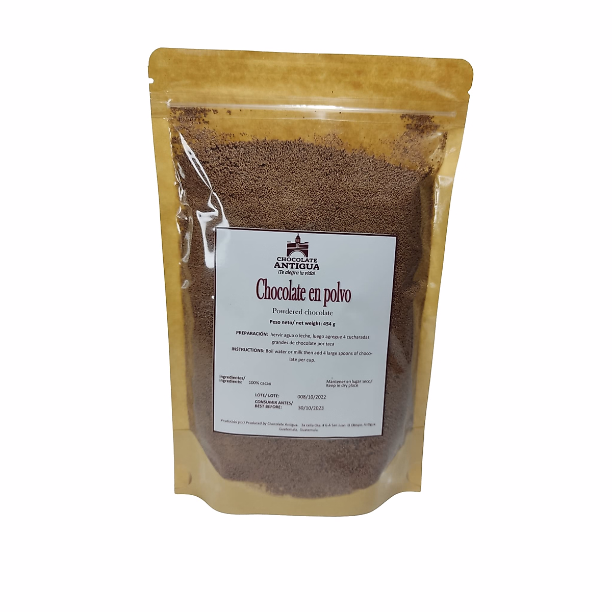 Chocolate Antigua, Handmade Hot Chocolate Drink Powder, Mayan Cacao, Hand Carved with All Natural Ingredients for a Perfect Taza - From San Juan del Obispo, Antigua Guatemala, Brown, 16 Ounces