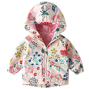 Happy Cherry Infant Fleece Lined Jacket Hooded Coat Zipper Fall Coat Long Sleeve Thick Warm Outerwear Style 2 2-3T