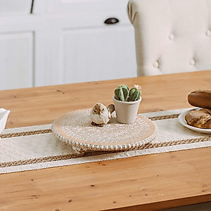 NIKKY HOME Beaded Risers Display Stands, Farmhouse Rustic Wood Pedestal, Centerpiece Decor for Coffee Bar Table, Kitchen Counter, Dining Room