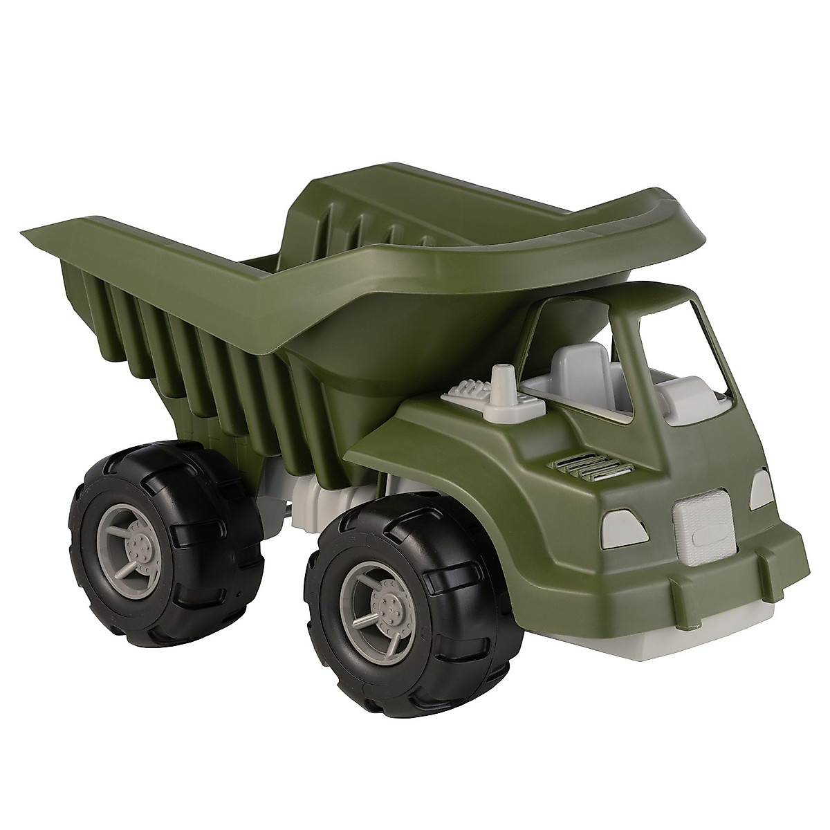 TimMee Big Military Dump Truck with 6pc Jumbo Army Men Olive Green - USA Made