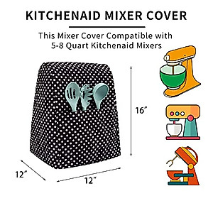 Kitchen Aid Mixer Cover,Kitchen Mixer Cover Compatible with 6-8 Quarts Kitchen Aid Hamilton Stand Mixer,Cover For Kitchen Aid Mixer,Kitchen Mixer Covers.Kitchen Aid Mixer Assecories (Dots)