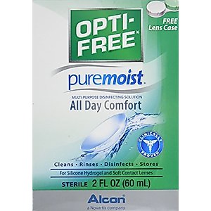 OPTI-FREE Pure Moist Multi-Purpose Disinfecting Solution, All Day Comfort 2 oz (Pack of 4)