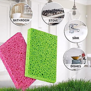 bioGo 10 Pack Compostable Pop-Up Sponges - Expanding, Non-Scratch, Plant-Based Dish Sponges - 10 Color Sponges - Compostable Pop Up Sponge - Rainbow Sponges - Kitchen Pop Up Sponges