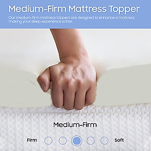 GREATON Breathable 2-inch Foam Mattress Topper with Perfect Body Support | Comfortable Mattress Topper for Ultimate Relaxation, Improves Back Pain, Heavy-Duty Structured Toppers, Full, White