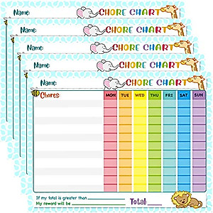 Youngever 16 Pack Laminated Dry Erase Chore Charts, Reusable Reward Chart for Classroom with 640 Star Stickers