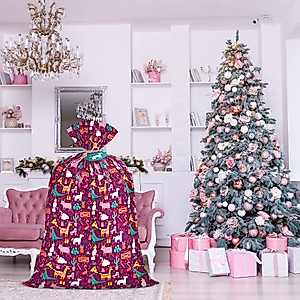 WRAPAHOLIC 56" Large Christmas Plastic Gift Bag - Cute Red Green Gnome and Candy Canes Design for Holiday, Parties, Celebrating, or Any Occasion - 56" H x 36" W