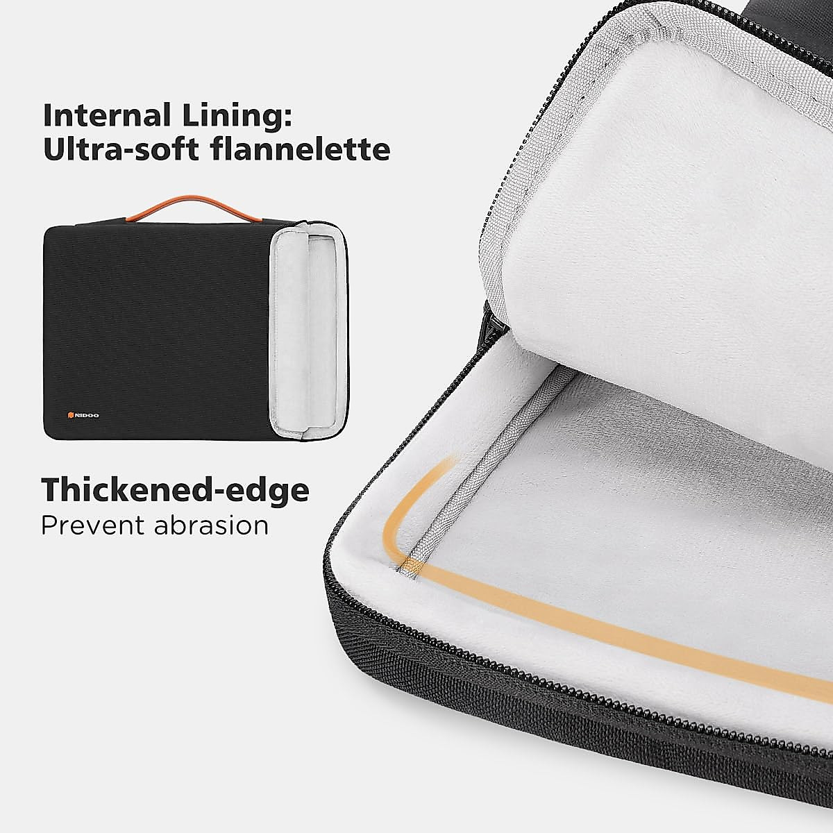 NIDOO 14 inch Laptop Sleeve 15 inch Carrying Case Computer Bag for 15" MacBook Air M2 / Surface Laptop 5 4/15.6" Dell XPS 15/14" Latitude 7440 / Lenovo ThinkPad X1 Yoga Gen 7 8 /Thinkpad T480 T470