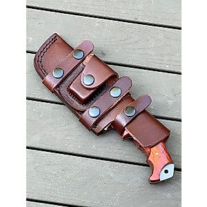 TR-1168 Custom Handmade Damascus Steel 10 Inches Tracker Knife - Perfect Grip walnut wood Handle (TR-2150)