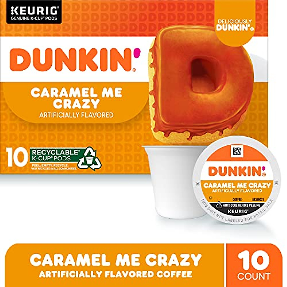 Dunkin’ Caramel Me Crazy Flavored Coffee, 10 Keurig K-Cup Pods