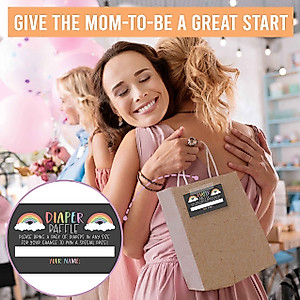 Hadley Designs 25 Baby Shower Diaper Raffle Tickets For Baby Shower Games To Play - Rainbow Baby Shower Games Gender Neutral, Diaper Raffle Cards, Baby Raffle Tickets, Baby Shower Invitation Inserts