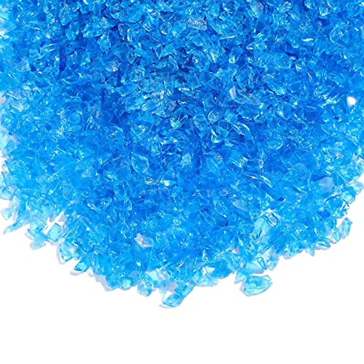 Crushed Glass for Crafts Broken Glass Pieces Decorative Reflective Tempered Crushed Mirror Pieces Vase Filler Crush Glass for Vase Pool, Bar, Fish Tank, Garden Decoration (Aqua Blue,2 Pound)