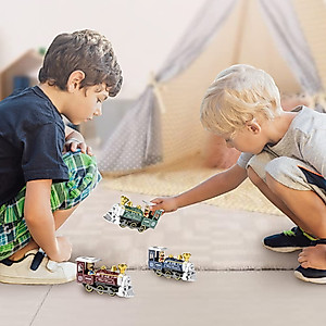 ArtCreativity Pull Back Train Toys for Kids, Set of 2, Diecast Metal Train with Sound Effects and Pullback Action, Choo Choo Trains for Boys and Girls, Great Birthday Idea