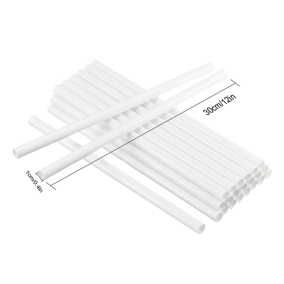 24 Pieces Plastic White Cake Dowel Rods for Tiered Cake Construction and Stacking (0.4 Inch Diameter 12 Inch Length)