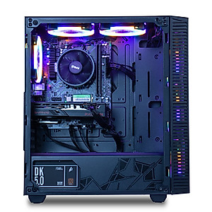 MXZ Gaming PC Desktop Computer, AMD Ryzen 5 4500, RX 6600 8GB, 16GB DDR4, NVME 500GB SSD, 6RGB Fans, Win 11 Pro Ready, Gamer Desktop Computer(R5 4500| RX 6600)