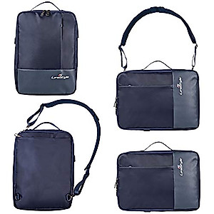 LS LifeStyle Leather 3 in 1 Backpack USB Briefcase Waterproof 15.6 Laptop Bag