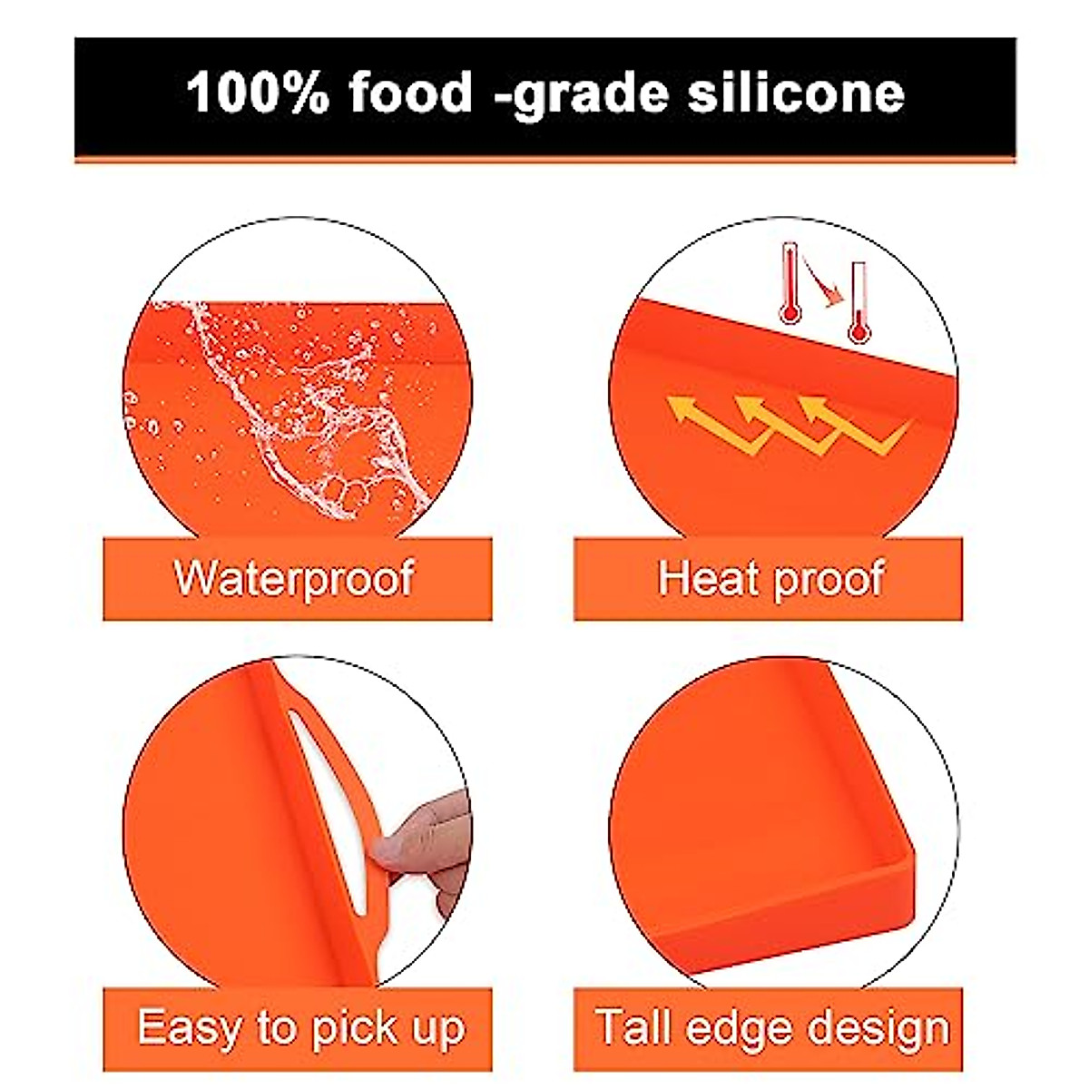 Slitunk Griddle Mat for Blackstone Grill - 36 Inch Food Grade Silicone Mat Protective Griddle Cover for Blackstone - Protect Griddle from Rodents, Insects, Heavy Duty Cooking Protective Cover (ORANGE)