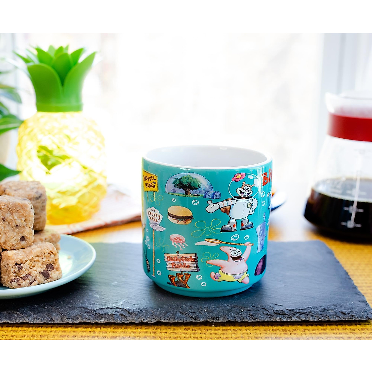 Silver Buffalo SpongeBob SquarePants Bikini Bottom Ceramic Mug | Coffee Cup For Espresso, Tea, Cocoa | Holds 13 Ounces