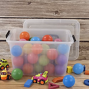 Farmoon 20 Quart Clear Latching Storage Bin with Handle, 4 Packs Plastic Storage Boxes