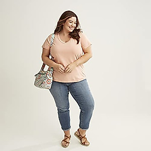 Vera Bradley Women's Cotton on the Go Crossbody Purse, Black Bandana Medallion, One Size