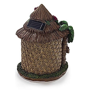 VP Home Tiki Hut Solar Light for Home and Outdoor Decor, Tiki Hut Solar Powered Flickering LED Garden Light Backyard Tiki Hut Backyard Decoration Tiki Hut Solar Powered LED Garden Light