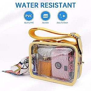 MAXWISE Clear Crossbody Bag, Stadium Approved Clear Purse Bag for Concerts Sports Event(Light Yellow)