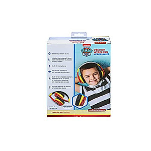 eKids Paw Patrol Kids Bluetooth Headphones, Wireless Headphones with Microphone Includes Aux Cord, Volume Reduced Kids Foldable Headphones for School, Home, or Travel