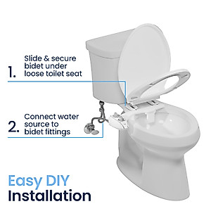 LUXE Bidet NEO 120 Plus - Only Patented Bidet Attachment for Toilet Seat, Innovative Hinges to Clean, Slide-in Easy Install, Advanced 360° Self-Clean, Single Nozzle, Rear Wash (Rose Gold)