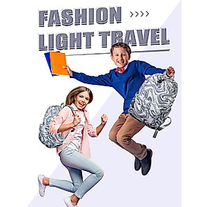 Tpeohan Grey Small Kids Backpack Boys Backpacks for Middle School Bags for Girls Line