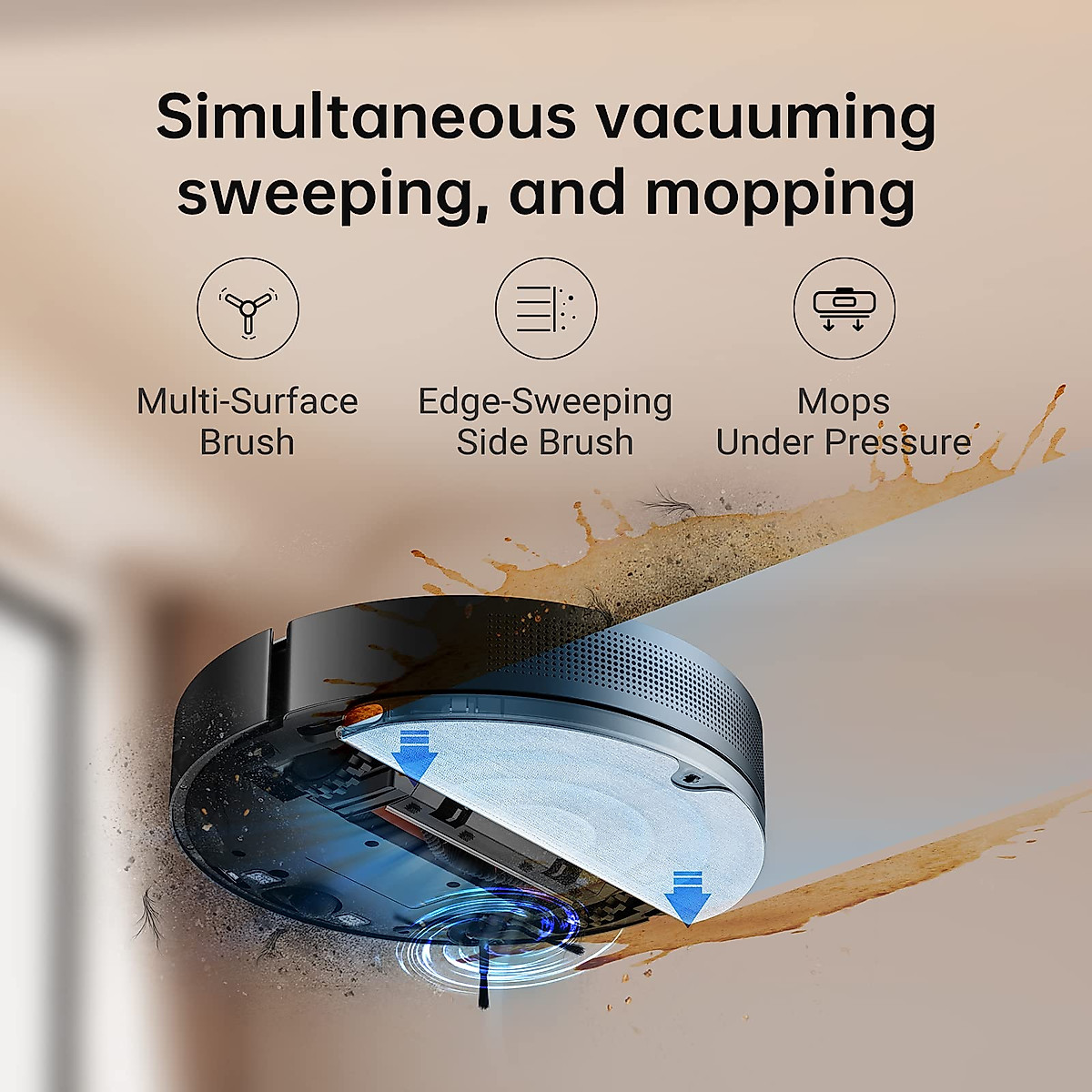 Dreametech L10 Pro Robot Vacuum Cleaner with Dual-Line LiDAR Navigation, 3D Obstacle Avoidance, 4000Pa Suction Multi-Level Mapping, Compatible with Alexa/App, Ideal for Pet Hair, Carpet, Hard Floors