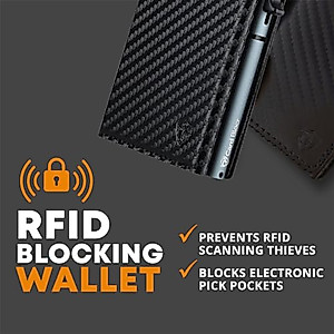 Conceal Plus Slide Up Wallet for Men, Secure Scan Proof Wallet with Pop Up Card Wallet Once Click Acess - Makes a Great Gift or Travel Wallet