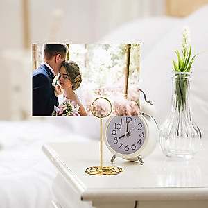 Toncoo 24 Pack Premium Table Number Holders and 24 Pcs Place Cards with Gold Foil Border, Place Card Holder, Table Sign Stand, Photo Picture Holders Wedding Table Name Card Holder(Gold)