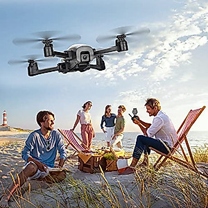 TENSSENX Drone with 1080P Camera, Foldable FPV Drone for Adults and Kids, TSRC A5 RC Quadcopter with 2 Batteries for 40 Mins flight, Voice and Gesture Control, Optical Flow Positioning, Gravity Sensor