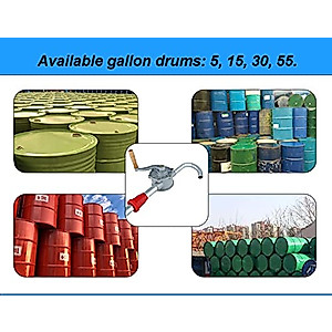 Hand Diesel Transfer Pump,55 gallon drum pump, Aluminum alloy corrosion resistant,hand pump- Fits 5 to 55 Gallon Drums