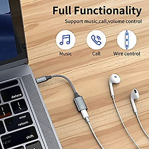 USB-C to Lighting Audio Adapter Cable,USB Type C Male to Lighting Female Headphones Cable Converter Compatible with iPad Pro 2021 MacBook Samsung Galaxy S23 S22 S21 S20+,(Does not Support Charging)