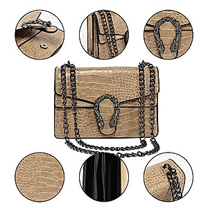Crossbody Bags For Women Snake Print Clutch Purses Cross Body Evening Handbag Chain Strap Shoulder Satchel
