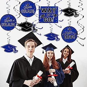 Graduation Party Supplies 2023 Graduation Decorations 2023 Graduation Party Hanging Swirl Grad Decor 2023 Grad Decorations Congrats Grad Decorations Blue Hanging Swirl Already Assembled by HappyField