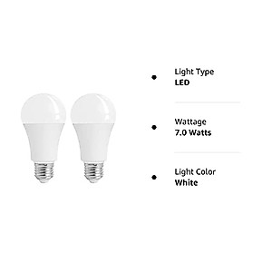Motion Sensor Light Bulbs,7W (60-Watt Equivalent) E26 Motion Activated Dusk to Dawn Security Light Bulb Outdoor/Indoor for Front Door Porch Garage Basement Hallway Closet(Cold White 2 Pack)