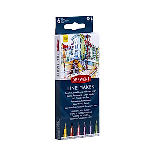 Derwent Line Makers - Set of 6 Colour (0.3mm Nibs) (2305576)