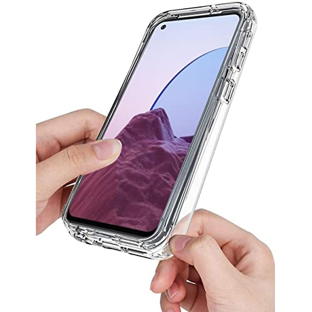 YJROP OnePlus Nord N20 5G Case: Crystal Clear Full-Body Rugged Hybrid Bumper with Tempered Glass Screen Protector