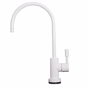 Westbrass D2036-NL-50 11" Contemporary 1-Lever Handle Cold Water Dispenser Faucet, Powder Coat White