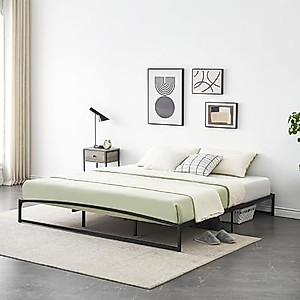 GAOMON 10 Inch Metal Platform King Size Bed Frame with Sturdy Steel Slats Support, Mattress Foundation, No Box Spring Needed, Easy Assembly, Black