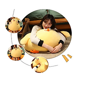 Maomoto Funny Fat Chicken Plush Pillow 17.7", Super Soft Simulation Mother Hen Doll, Cute Plush Chicken Pillow, Chicken Plush Neck Pillow,Yellow Chicken Stuffed Animal for Boys Girls Festival Gifts