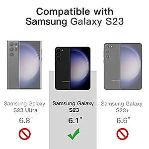 JETech 5 in 1 Matte Case for Samsung Galaxy S23 5G 6.1-Inch with 2-Pack Screen Protector and Camera Lens Protector, Translucent Back Protective Phone Cover, Tempered Glass Film (Black)