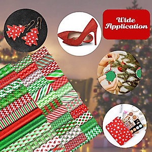 36 Pieces Christmas Faux Leather Sheets Glitter Faux Leather Fabric Snowflake Snowman Printed Christmas Fabric Synthetic Leather Sheet for DIY Christmas Craft Making, 8.3 x 6.3 Inch (Fresh)